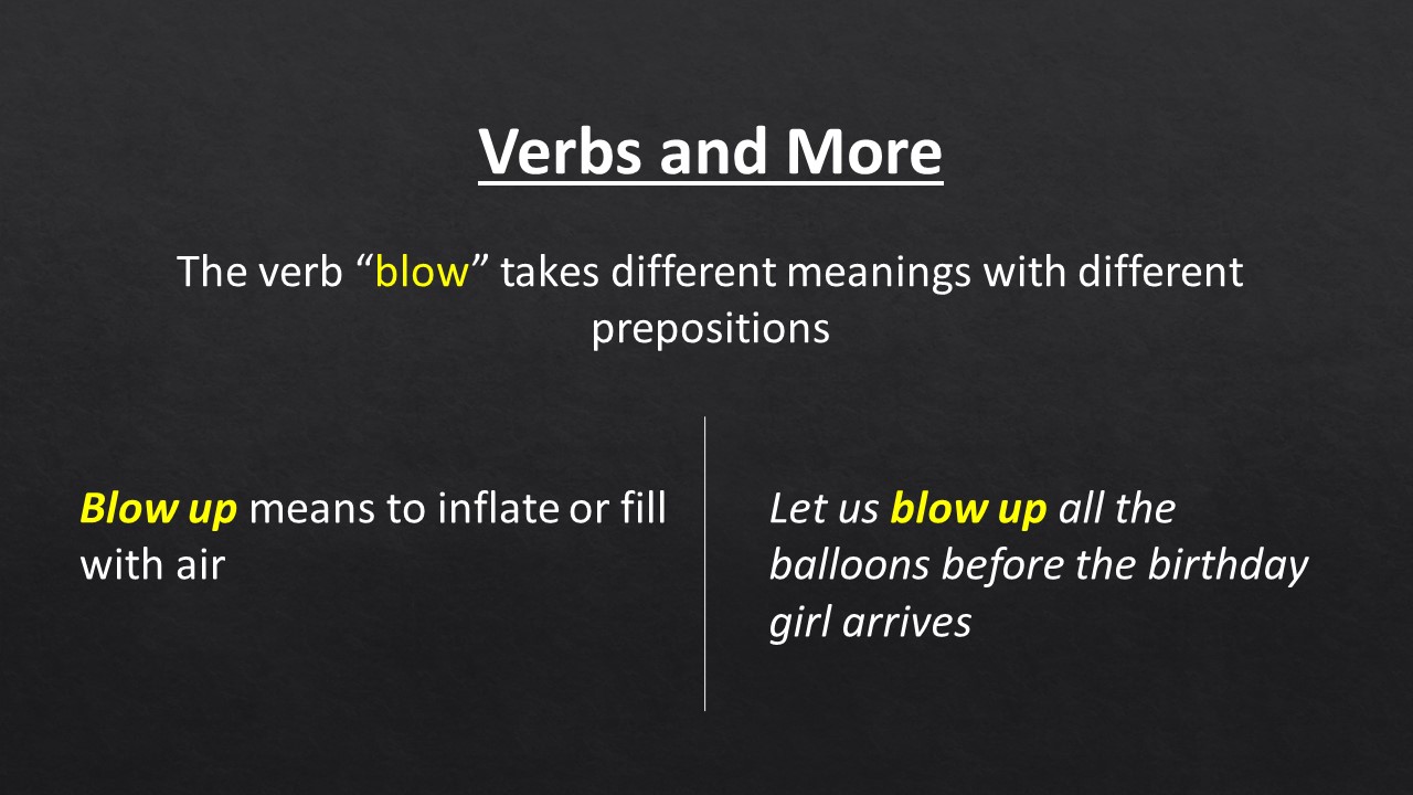 Verbs And More Blow Everyday Cup Of English